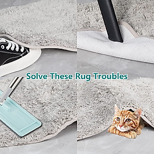 Large Size Grippers, Non Slip Washable Rug Tape Grip Carpet Corner, Hook and Loop Pads Non Curl Reusable Stoppers Keep Your Area Rug Flat on Hardwood Floors and Tiles (16)