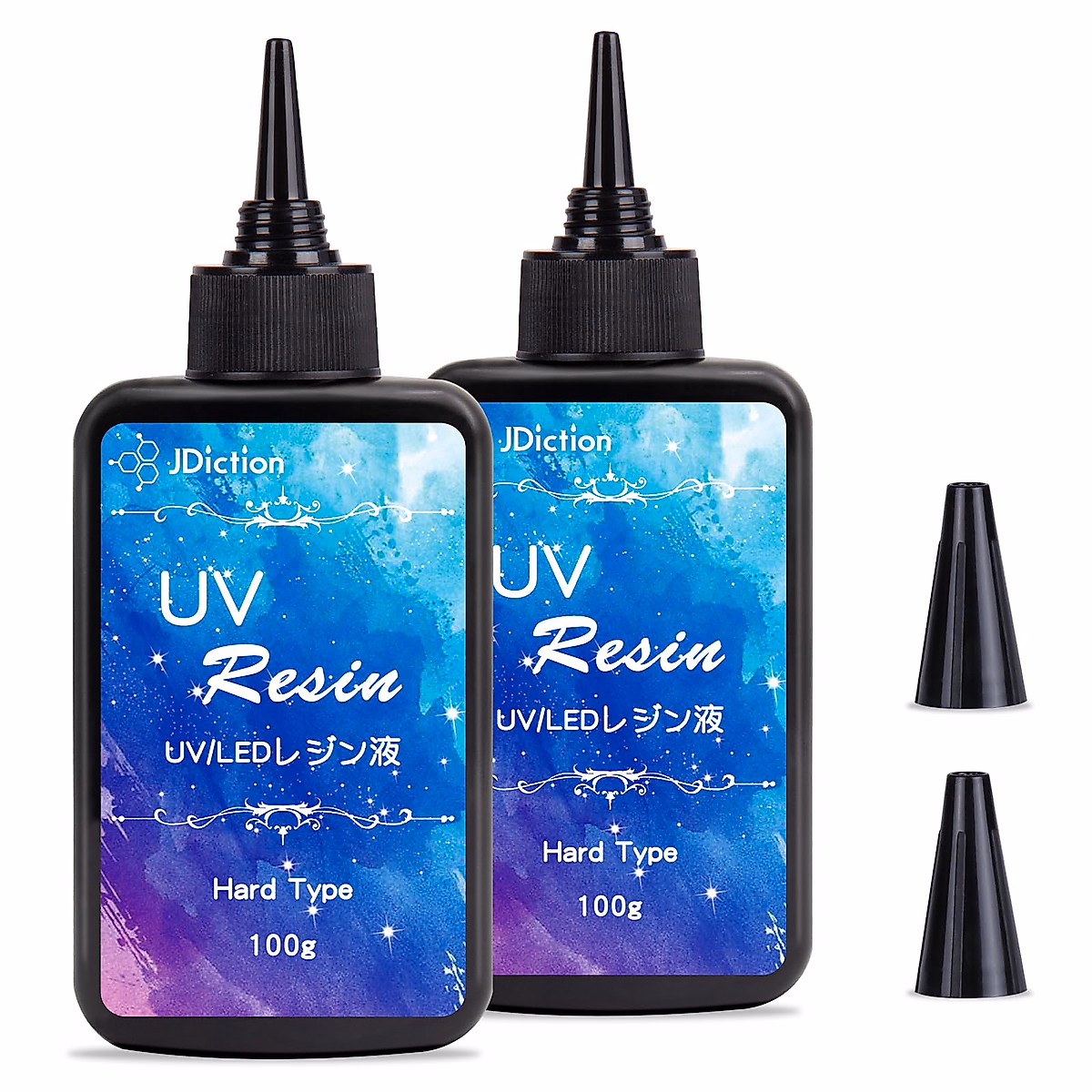 UV Resin, 2 PCS Upgrade Ultraviolet Epoxy Resin Non-Toxic Crystal Clear Hard Glue Solar Cure Sunlight Activated Resin for Handmade Jewelry, DIY Craft Decoration, Casting and Coating(200g)
