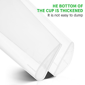 MILISTEN Heart- shaped Plastic Drink Cups with Lids, 20PCS Clear Double Enjoy Bubble Tea Cup Disposable Smoothie Coffee Mug Sharing Tumblers for Valentines Day Milk Tea Juice Champagne