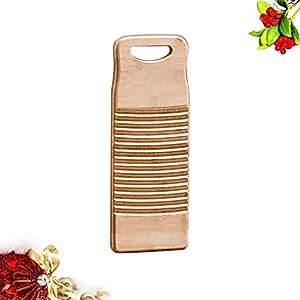 Hemoton Bamboo Wood Washing Clothes Washboard Laundry Washboard Hand Wash Board for Home Laundry Supplies S