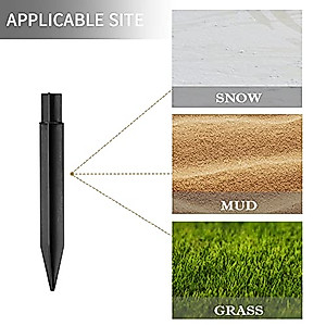 Elinglife 15 Pcs Premium Ground Spikes Stakes 8.26 Inch Pathway Lights Replacement ABS Ground Spikes Stake for Pathway Torch Lights Garden Lights (Elinglife-H-1)