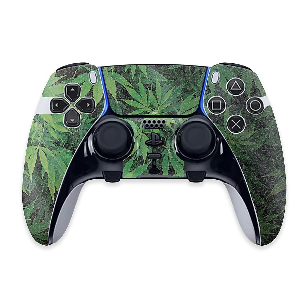 MightySkins Glossy Glitter Skin Compatible with PS5 DualSense Edge Controller - Weed | Protective, Durable High-Gloss Glitter Finish | Easy to Apply & Change Styles | Made in The USA