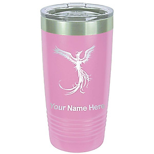 LaserGram 20oz Vacuum Insulated Tumbler Mug, Phoenix, Personalized Engraving Included (Light Purple)