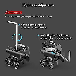 SmallRig Monitor Mount Swivel 360° and Tilt 180° Adjustable Bracket with 1/4"- 20 Screws for 5" and 7" Monitor - 2904B