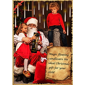 QVAIVE Floating Candles with Wand, 10Pcs Magic Flameless Hanging Candles,Flickering LED Taper Window Candles for Home Halloween Christmas Decoration Party Birthday