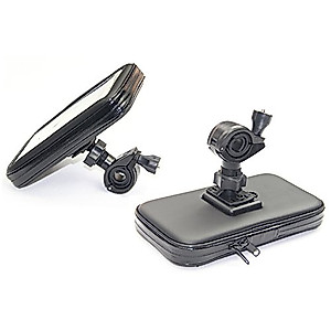 Cheeroyal Universal 360° Switch Waterproof Bike Bicycle GPS Case Motorbike Stand Phone Holder Mount for Smartphone Up to 4.7-5.2 Inch (L(4.7"-5.2"))