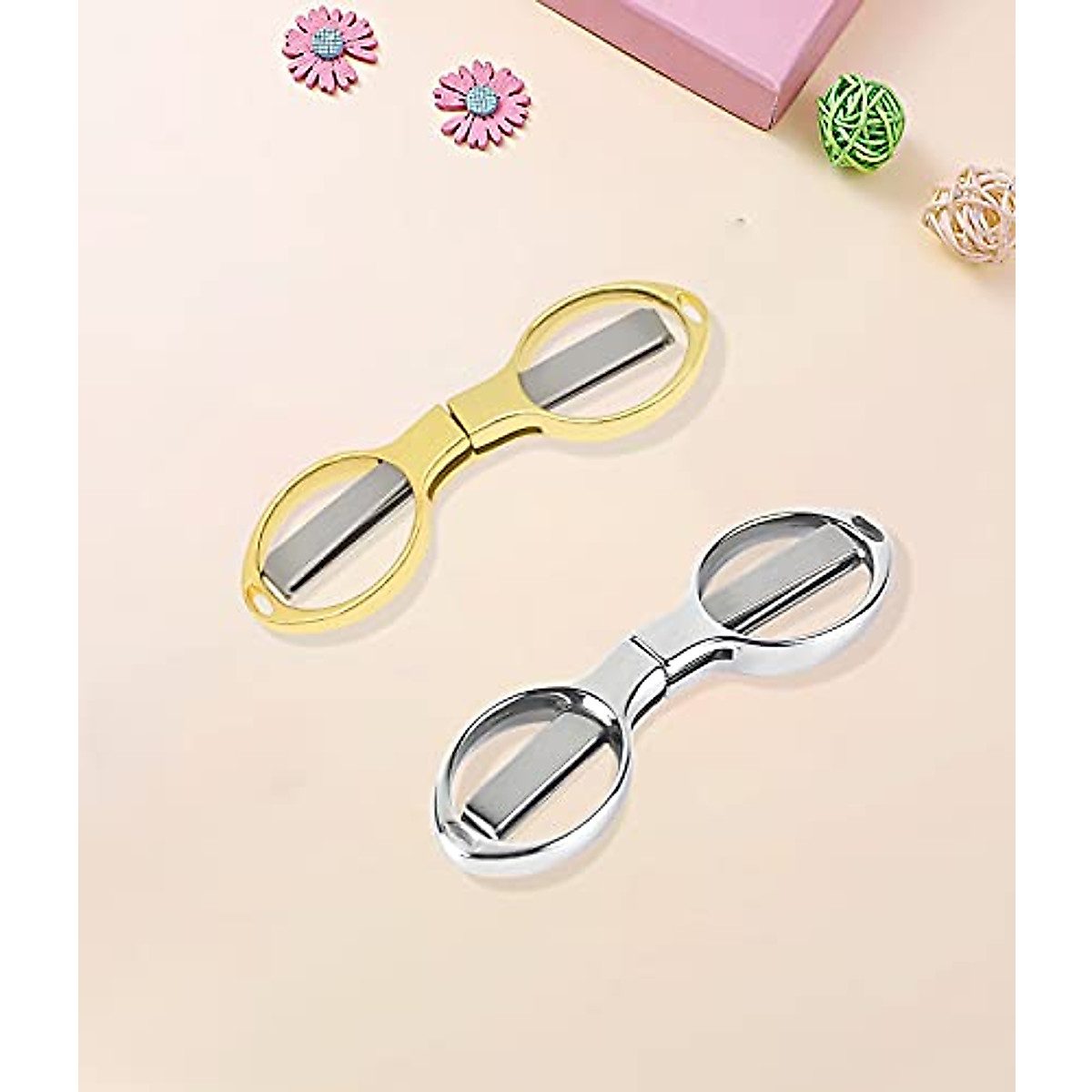 XINYIDAO 2 Pcs Small folding scissors small portable travel sewing scissors stainless steel telescopic scissors Fish line scissors Alloy scissors