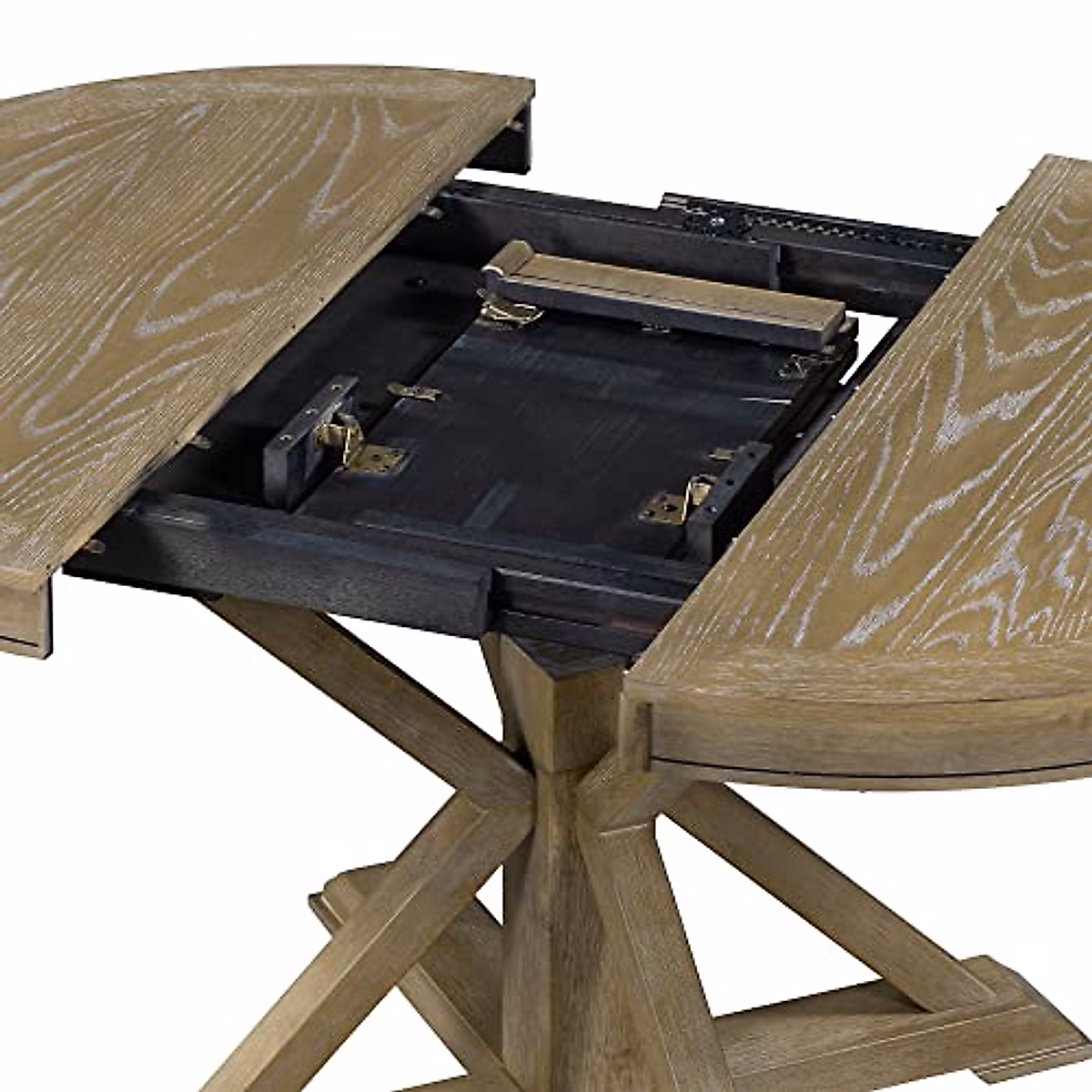 WOZNLA 5-Piece Retro Style Extendable Round Dining Table Set with 4 Upholstered Chairs - Classic Elegance for Your Dining Space