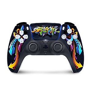 TACKY DESIGN PS5 Skater Skin For PS5 CONTROLLER SKIN Black, Vinyl 3M Stickers ps5 controller cover Decal Full wrap ps5 skins