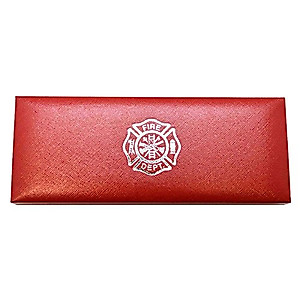 TG,LLC Treasure Gurus Fire Dept Firefighter Heavy Weight Metal Ball Point Pen Set Red Box Fireman Gift