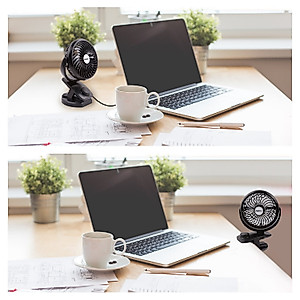 AJOYEUX Battery Operated Clip on Oscillating Fan - Max 40 Hours of Battery Life