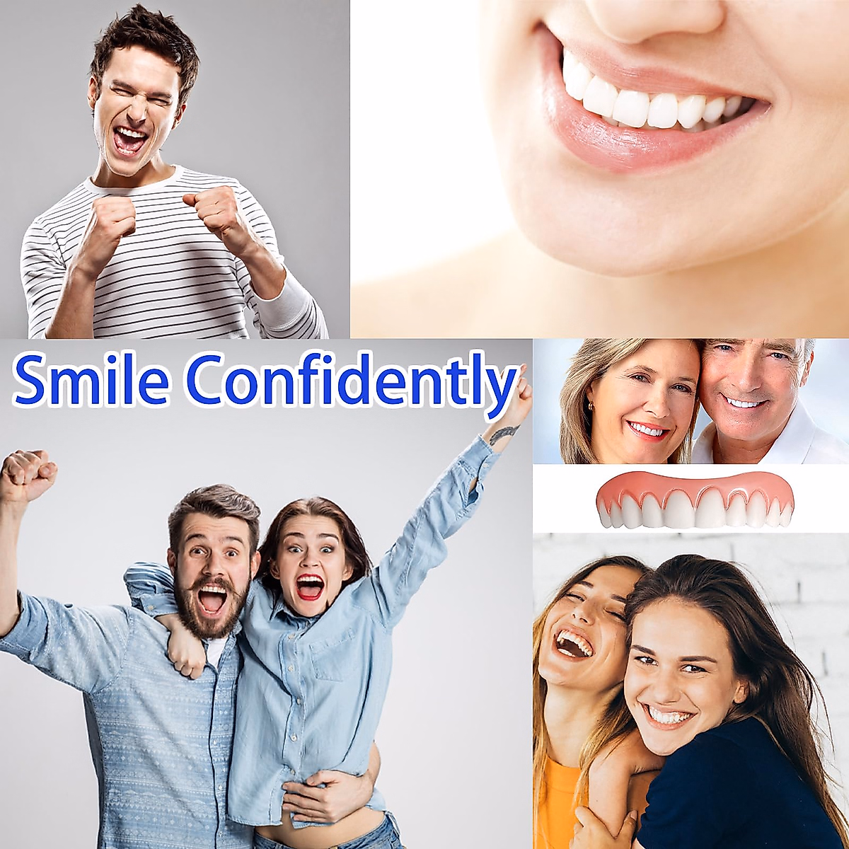 Veneers Teeth for Women and Men Natural Shade Comfort Fit Flex Snap on Veneers for Snap Covering Missing Teeth whitening Replacements Protect Your Teeth and regain a Confident Smile