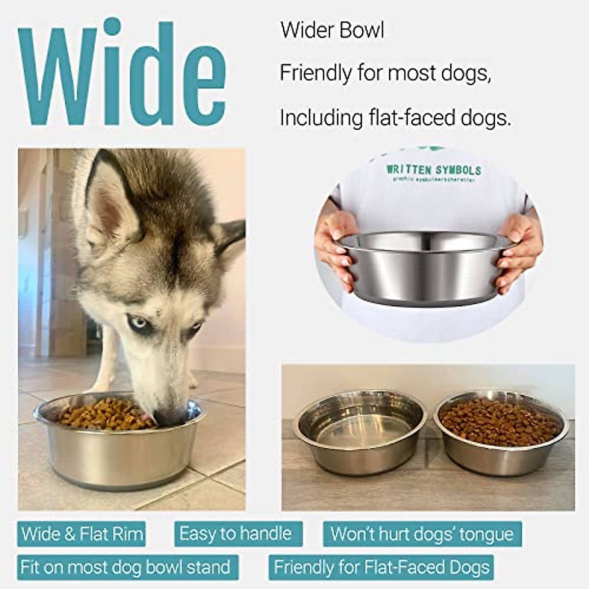 PEGGY11 Stainless Steel Metal Dog Bowls, Food Grade, BPA Free, Premium Pet Bowls for Food Water, Nonslip Rubber Bottom, Dishwasher Safe, Easy to Clean, 3.8 Cup, 2 Pack