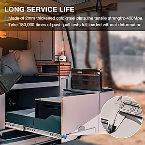 REGUDA Heavy Duty Locking Drawer Slides Full Extension Runners with Lock 12 14 16 18 20 22 24 26 28 30 32 34 36 38 40 Inch Side Mount Ball Bearing Rails Track Glides 250 Lbs (with lock, 20 inch)