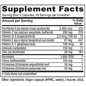 Vitanica Opti-Recovery, Pre & Post Surgery Support, Wound Care, BBL, Tummy Tuck, C Section & Postpartum Vitamin Essentials Healing Support, Scar, Shoulder, Hysterectomy, Breast & Lipo, Vegan, 60 Caps