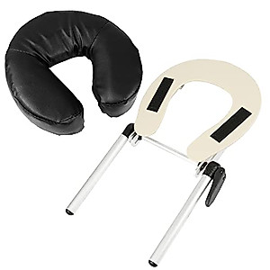 VARIPOWDER Aluminum Adjustable Massage Face Cradle with Pillow Cushion,Standard Universal Massage Table Bed Face Cradle Comfort Beauty Spa Headrest Bed face Cradle for Tables