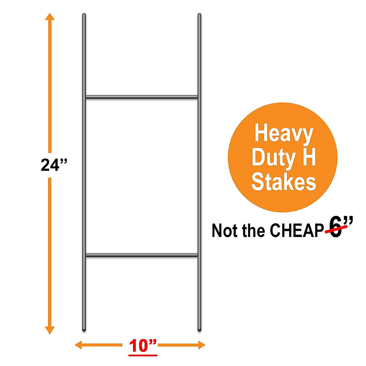 FOR RENT Yard Signs Double Sided Prints on 24" x 18" Corrugated Plastic Lawn Sign + Heavy Duty H-Stakes Wire Stand (2)