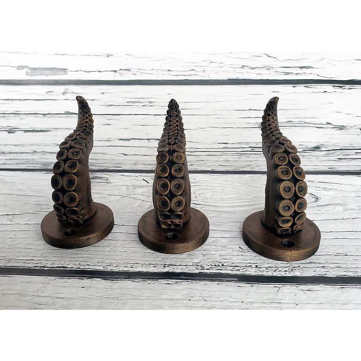 3 Piece Tentacle Hook Set Octopus Hangers Towel hooks antique bronze finish