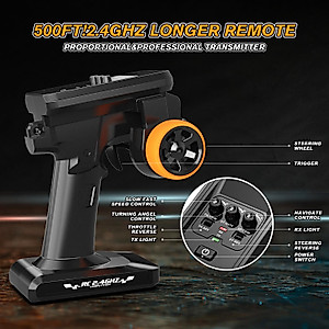 AMORIL 1:12 Fast Brushless RC Cars for Adults,Top Speed 100KM/H Remote Control Car with Independent ESC,3200KV Brushless Motor,3.5KG Metal Servo,Foam Tire,Sway Bar and Metal Rod,Orange