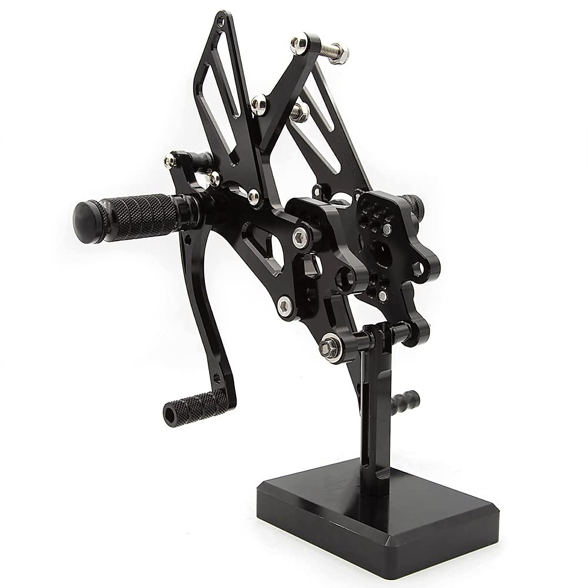 CNC ZX10R 04-05 Motorcycle Adjustable Rearsets Foot Pegs Rear Set Footpeg Brake Shift Pedal Compatible with Kawasaki Ninja ZX10R ZX 10 R ZX-10 2004-2005 Black