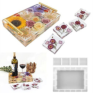 Resin Mold Coaster Tray Mirror Silicone Mold Table Decoration DIY Epoxy Crafts Home Table Decorations