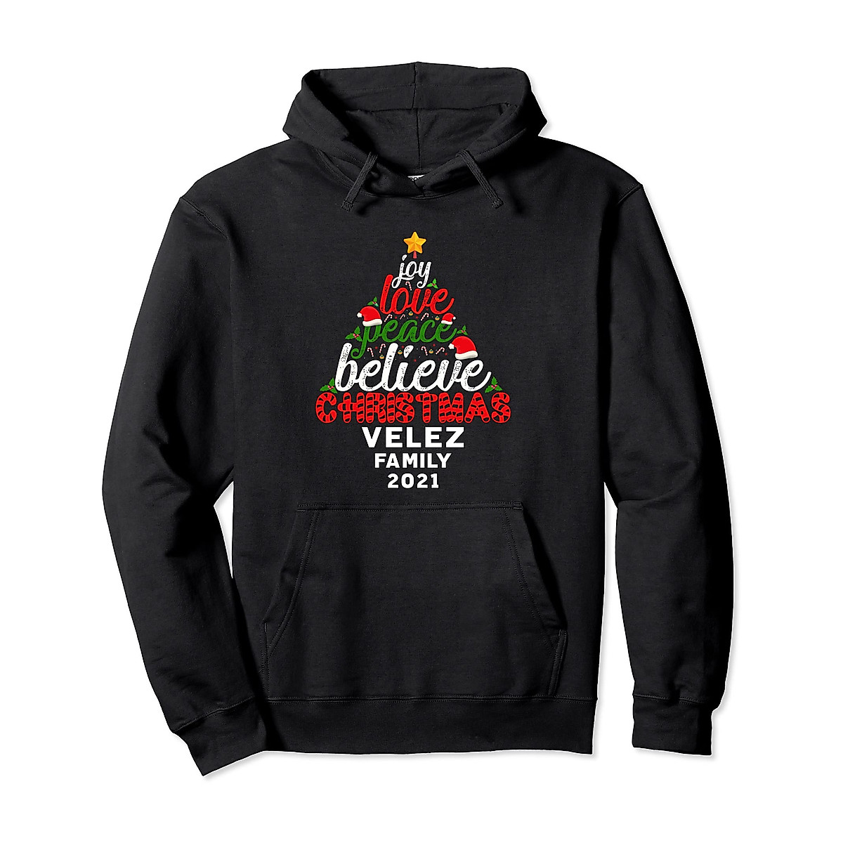 Custom family Christmas matching name Velez Pullover Hoodie