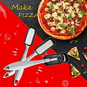 CATOOMUU Measuring Spoons Set of 10, Heavy Duty Stainless Steel Metal Teaspoons Tablespoons, for Dry or Liquid