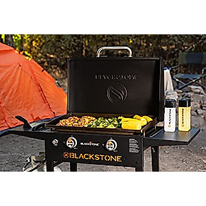 Blackstone 1883 Gas Hood & Side Shelves Heavy Duty Flat Top Griddle Grill Station for Kitchen, Camping, Outdoor, Tailgating, Countertop 28 inch Black