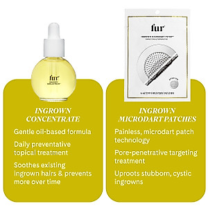 Fur Ingrown Concentrate and Microdart Patches Bundle: Smoothe, Soothe, and Treat Ingrown Hairs and Effectively Clear Up Ingrown Hair Bumps