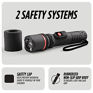 Guard Dog Security Inferno Compact Stun Gun Flashlight for Self Defense, Rechargebale Batteries, Bright LED Flashlight, Maximum Voltage, Holster Included for Women and Men