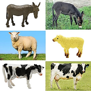 Farm Animals Figures Playset, 40 Pcs Farm Toy Tractor with Plastic Farm Animals Figurines, Farmer and Fence Farm Playset, Farm Figures Farmer Truck Toy with Trailer for Kids Boys Girls Toddlers 3+