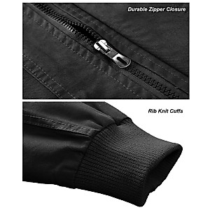 EKLENTSON Winter Jacket Men Cargo Jacket Fleece Jacket Black Jacket Men Windbreaker Thermal Jacket Men Work Jacket for Men