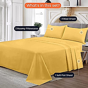 Royal Trazers 600 Thread Count RV Sheet Sets 36X75 Cot Bed Size Golden Solid Egyptian Cotton Soft and Smooth Bed Sheets for Campers, RV Bunk and Truck Sleeper with 6 inch deep Pocket