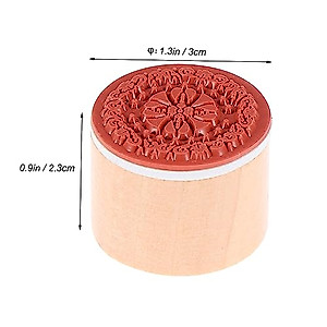 Ciieeo Hand Stamp Rubber Stamp Storage Christmas Circle stampers Antique Decorative Wooden Signets Wooden Rubber Self-Ink Scrapbook Embellishments Wooden stampers Pattern Bamboo Stamp pad