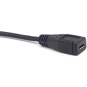 Micro USB Left Angle,Micro USB Extension Cable, 90 Degree Micro-B Male to Female Extension Cable, Data Transferring Cable Suitable for Samsung, HTC, Huawefti, Driving Recorder,Sony and More （2 pack）