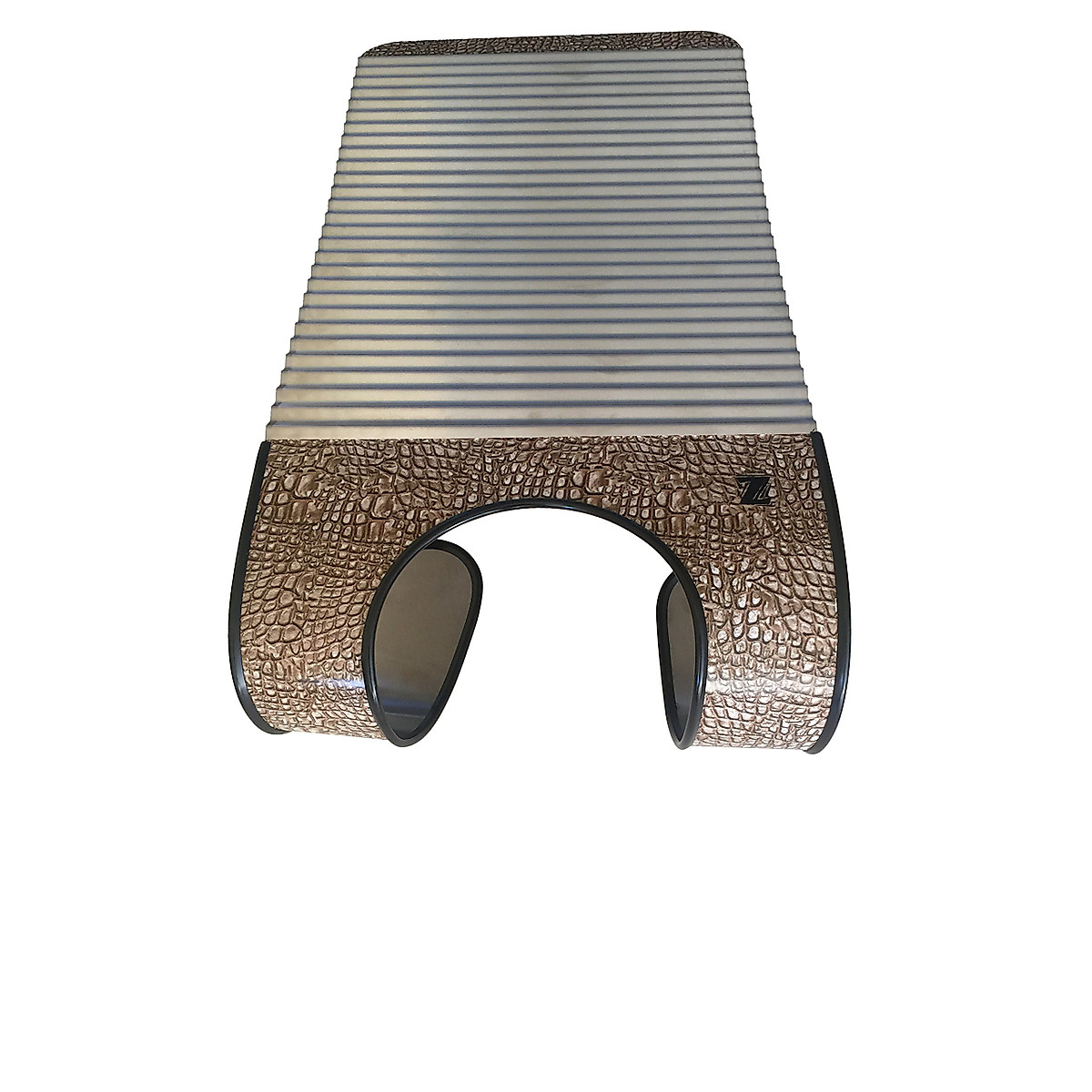 Zydeco Washboard "Gator" Key of Z Rubboards Free Scratchers Frottoir Scrubboard Percussion Instrument Handmade Louisiana Made By Tee Don Authentic Original (Not Real Gator Skin)