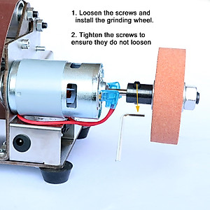 Hiqalty Electric Belt-Sander Polishing-Grinding Sharpener Adjustable -13 x 1.2in DIY Power Sanding Machine Mini Bench Belt Grinder Kit, Multifunctional for Knife Making, Woodworking(mini belt sander)