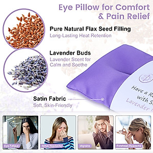 SUZZIPAD Lavender Eye Pillow for Meditation, Yoga & Stress Relief | Weighted Eye Mask for Sleeping, Headache Relief | Hot & Cold Eye Compress | Meditation Accessories with Aromatherapy, Pack of 2