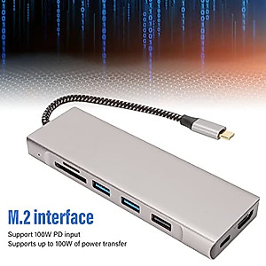 Qinlorgo USB C Docking Station, USB C Hub 8 in 1 5Gbps Transfer for Office