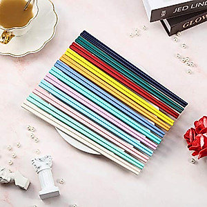 Boao 12 Pairs Reusable Fiberglass Chopsticks, Dishwasher Safe Lightweight Chopsticks Set (Multicolor)