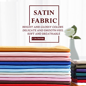 White Satin Fabric 60 Inch by 1 Yards Solid Silky Charmeuse Fabrics for Wedding Decoration Table Cover DIY Dress Fashion Backdrop Crafts Support