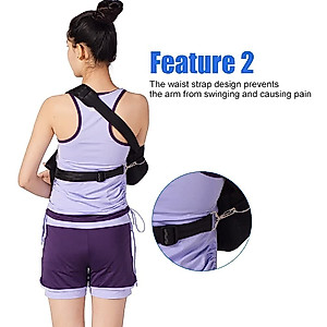 QIANMEI Fixed Elbow Brace Arm Sling Dislocated Shoulder Sling, Breathable Arm Sling Shoulder Injury, Broken Wrist Elbow, Rotator Cuff, for Men and Women (Color : L)