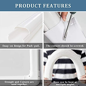 LyPrem 5" 17Ft Air Conditioner Decorative PVC Line Set Cover Kit for Mini Split and Central Air Conditioner & Heat Pump Line Set Cove Kit Decorative Tubing Cover（White）