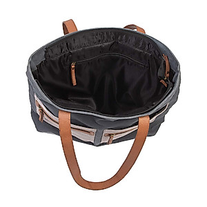 Mona B. Hyde Slate Upcycled Canvas Shoulder Bag with Vegan Leather Trim MD-5710