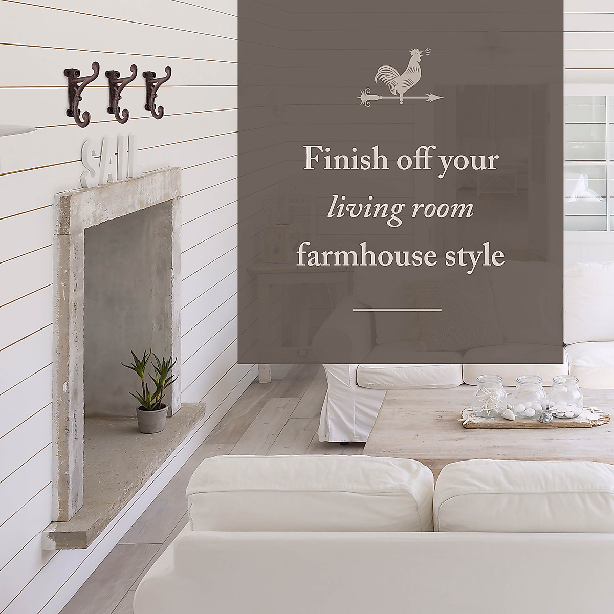 Rustic Cast Iron Coat Hooks (3 Pack) Rustic Dark Brown, Wall Mounted, Farmhouse Decorative, Heavy Duty Wall Hooks for Hanging Coats, Hats, Towels (Mounting Hardware Included)