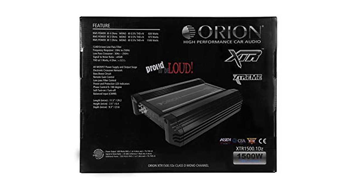 Orion XTR1500.1DZ Monoblock Class D Amplifier | 1500W RMS