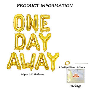 Geloar One Day Away Rehearsal Dinner Banner, One Day Away Party Supplies Balloons Banner for Tomorrow We Do The Night Before Wedding Bridal Shower Photo Background Decorations (Gold)