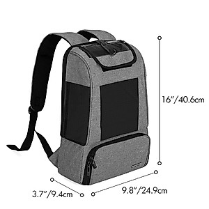CURMIO Portable Oxygen Concentrator Backpack, POC Carrying Bag Compatible with Inogen, OxyGo and Caire Units, Bag Only, Gray (Patented Design)