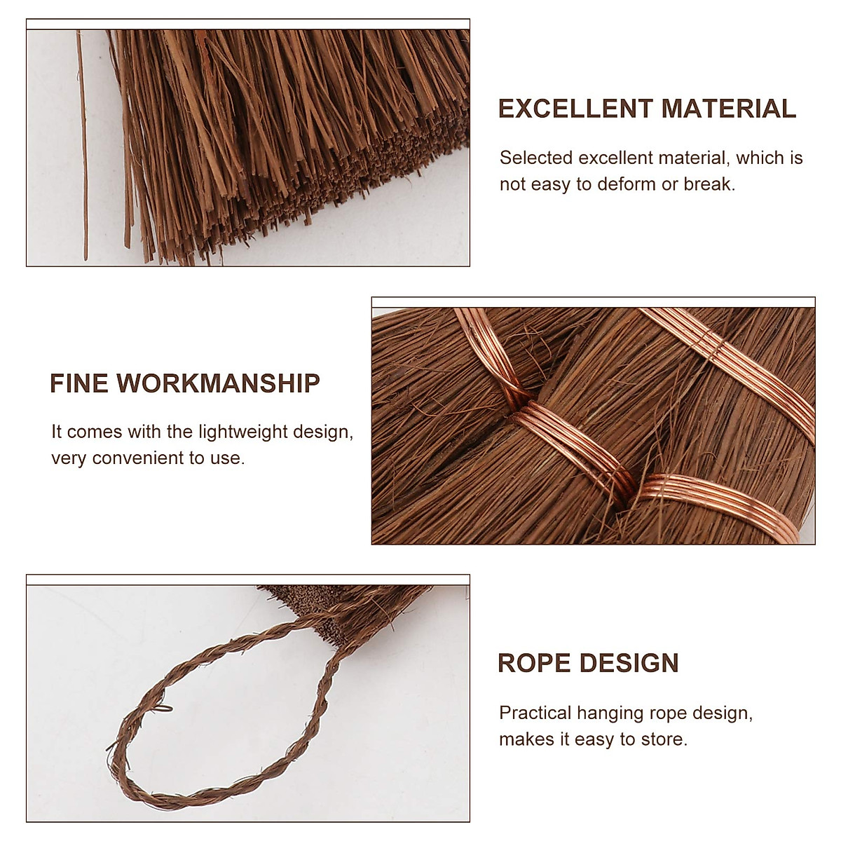 YARDWE Mini Palm Broom Natural Whisk Sweeping Hand Handle Broom Small Tea Ceremony Broom Desk Cleaning Brush for Dining Room Tables Countertop Brown 1