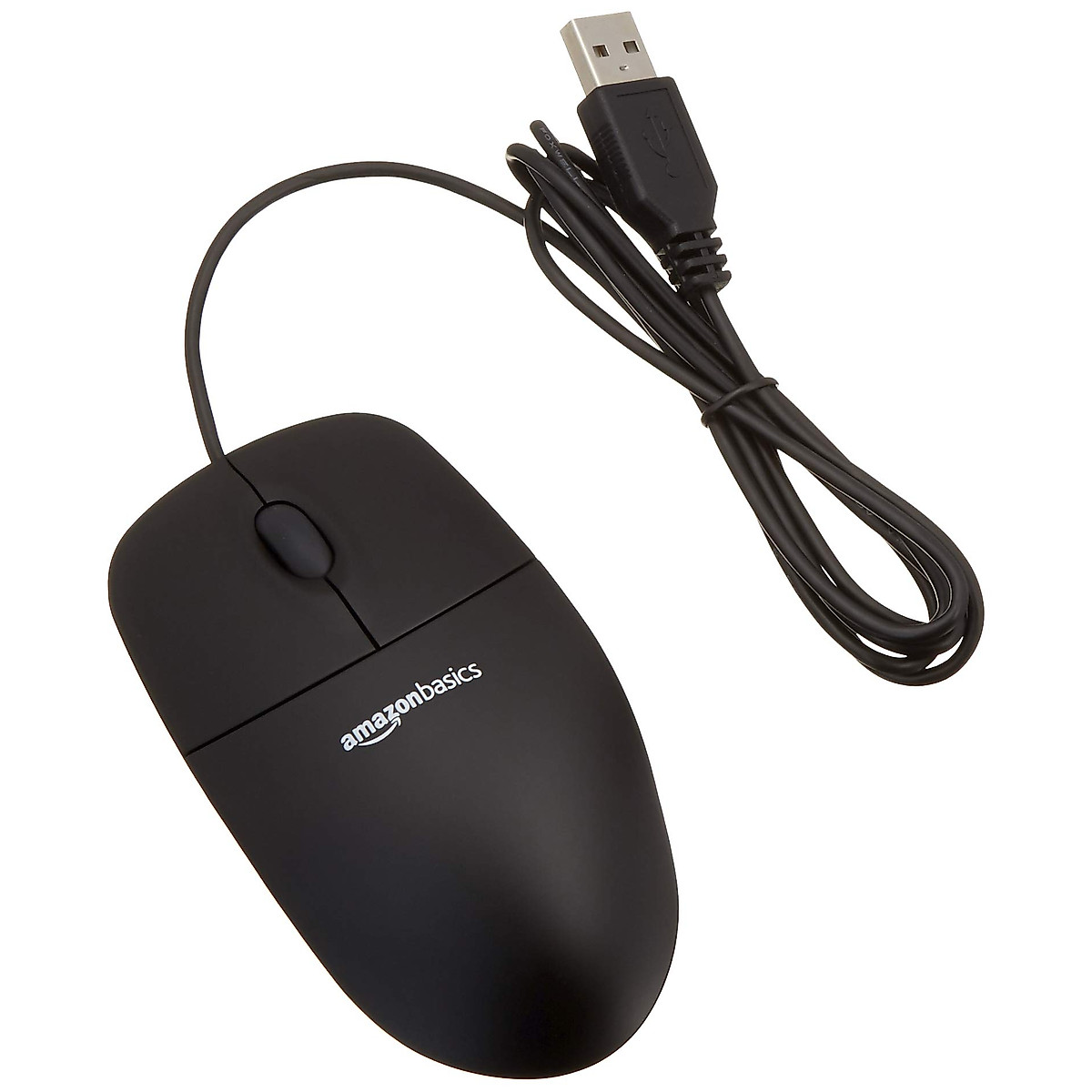 Amazon Basics Gaming Computer Mouse Pad - Black & 3-Button USB Wired Computer Mouse (Black), 1-Pack